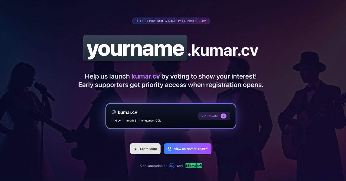 kumar.cv - Powered by Namefi